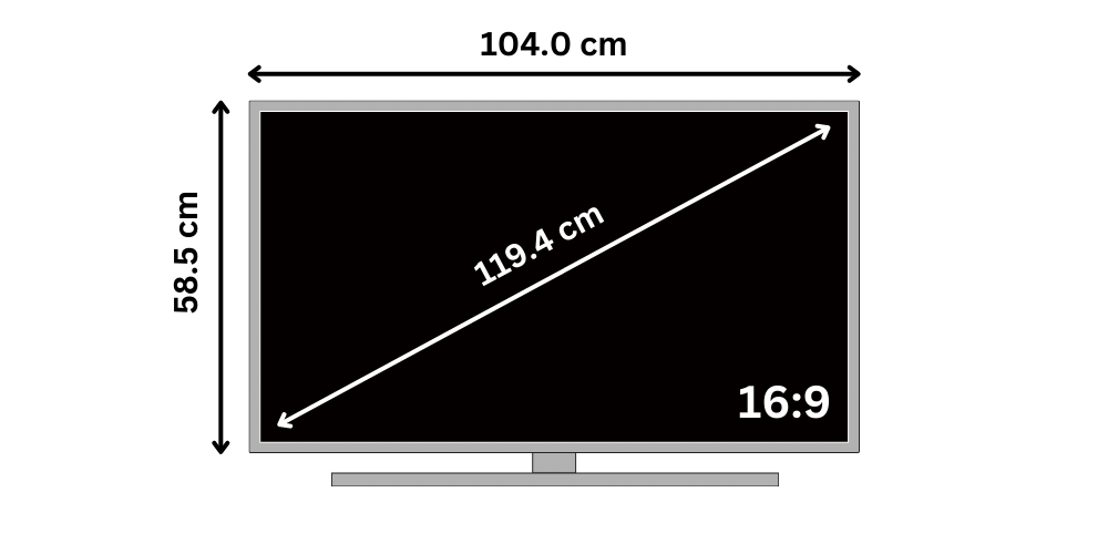 47 Inch TV Dimensions Television Size Length Width