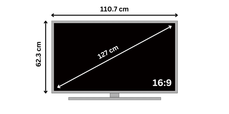 50 Inch TV Dimensions Television Size Length Width